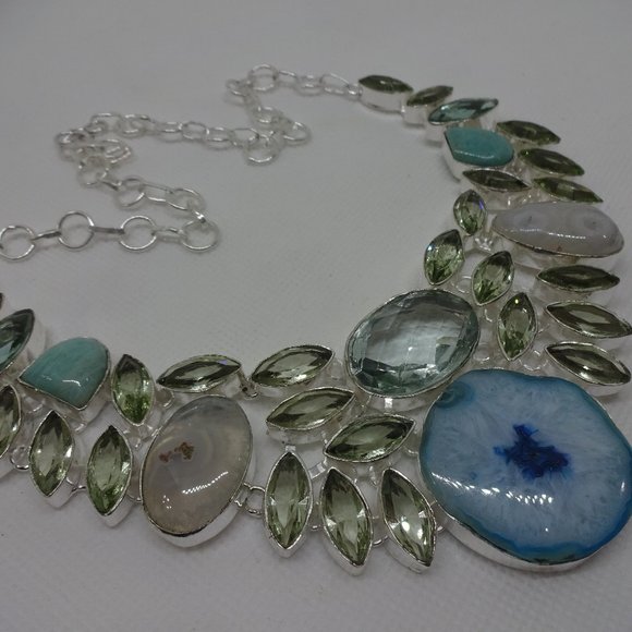 Handmade | Jewelry | Gorgeous Solar Agate Amazonite Pale Green Topaz ...